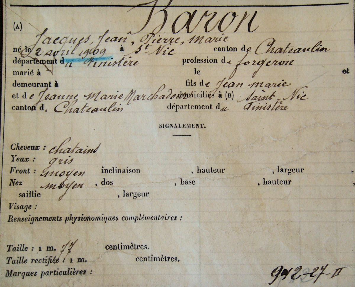 Mémorial national des marins morts pour la France - Baron Jacques